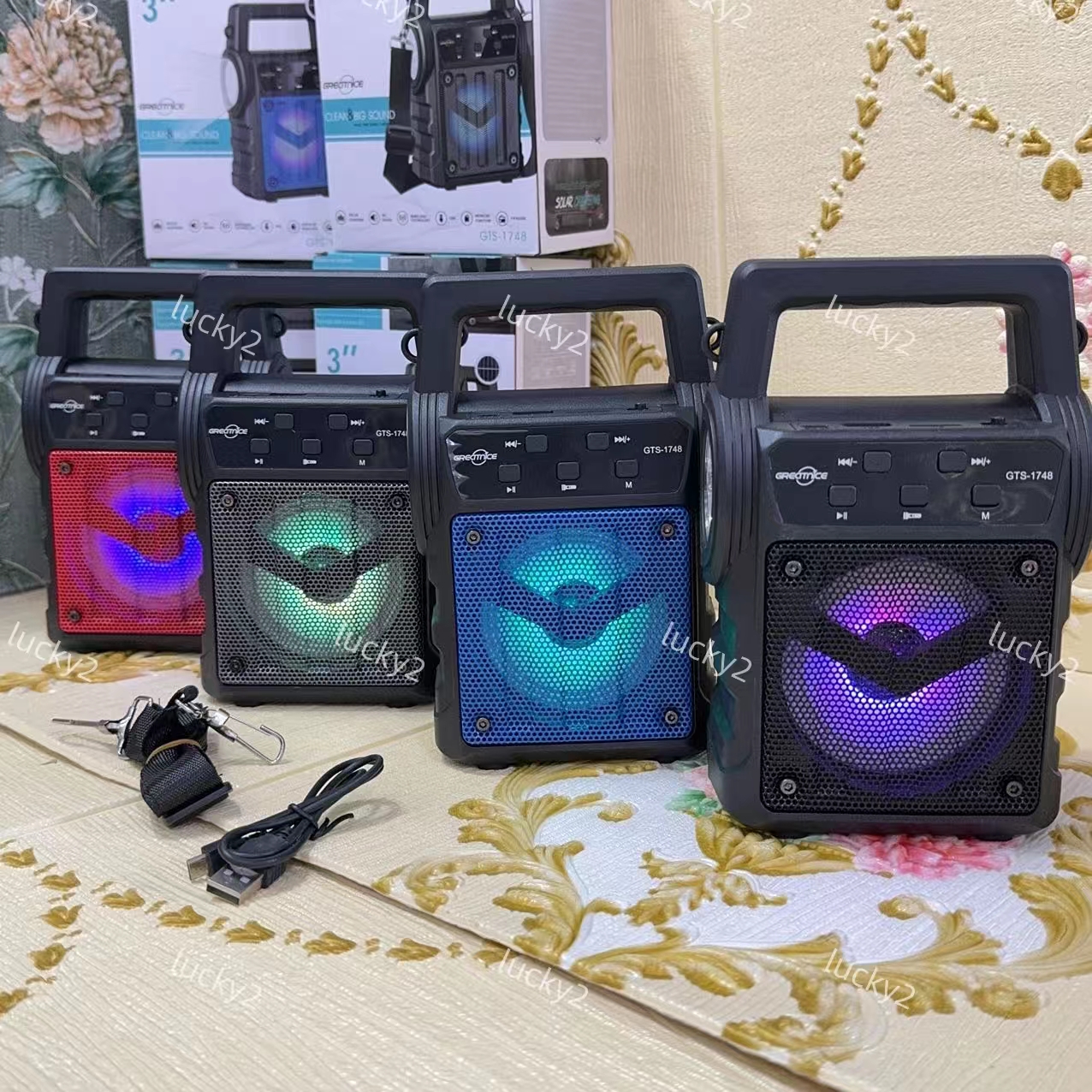 LUCKY2 3-Inch Portable speaker GTS--1748 bluetooth speaker with ...