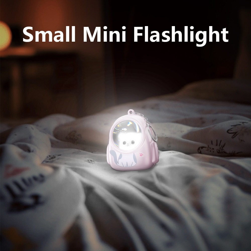 Creative Spaceman Night Light Key Ring Cute Cartoon Bear Cat Space ...