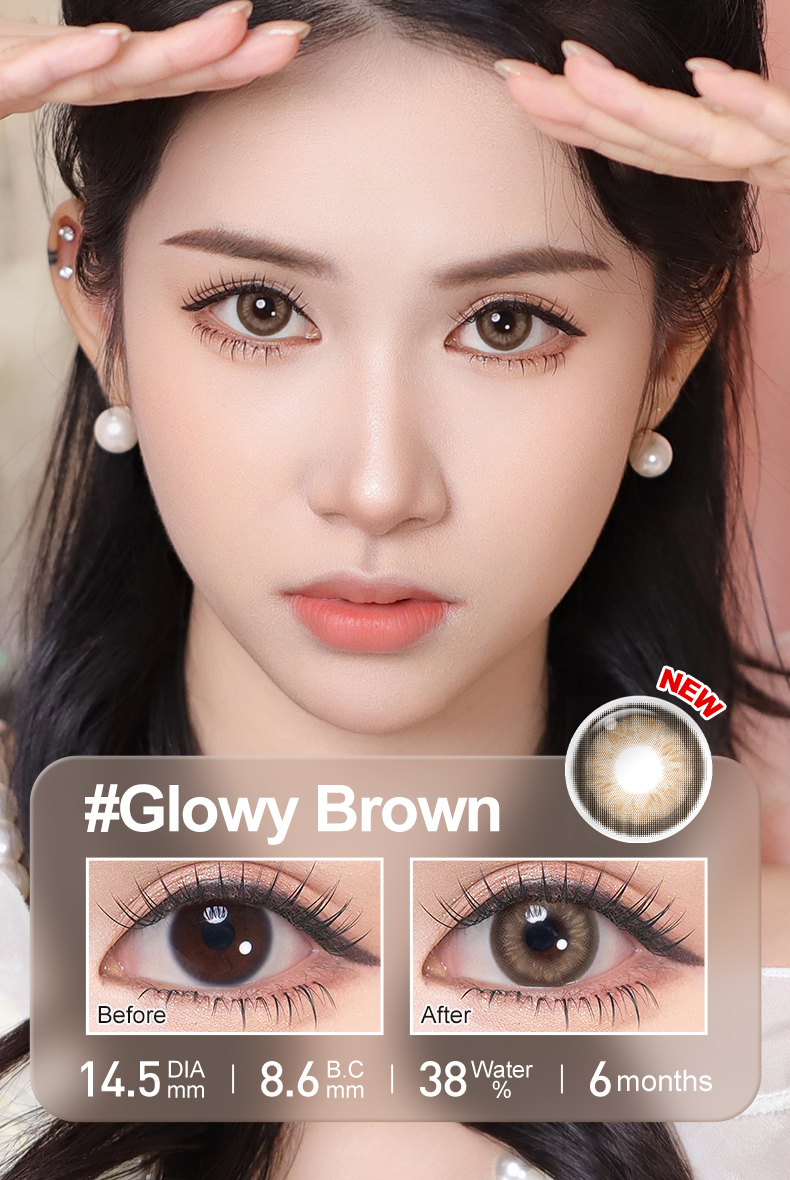 2025 NEW Magister Contact Lens 14.5mm Glowy Brown Gray Graded Contact Lenses 0.00~-6.00 6 Months ...
