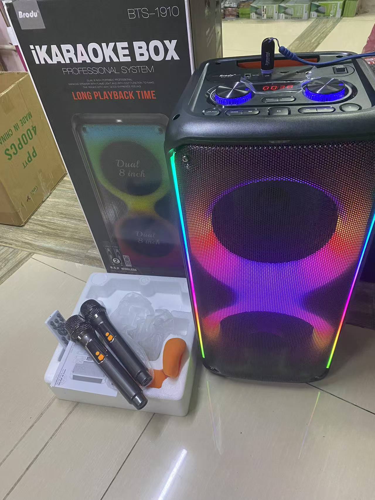 BTS-1908 BTS1910 1809/2258 Bluetooth Karaoke SpeakerWith 2 wireless ...