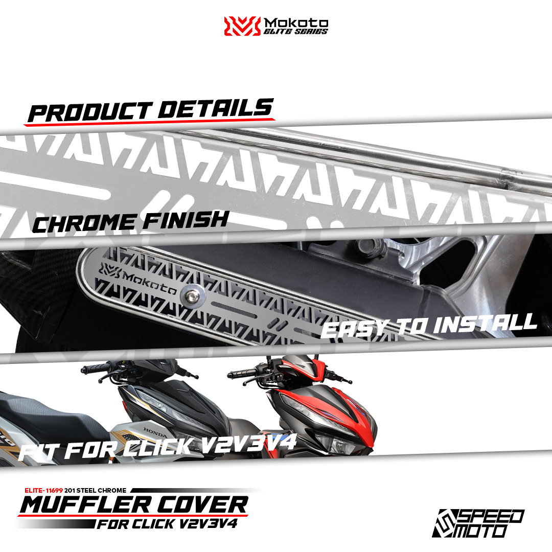 MOKOTO ELITE SERIES HONDA CLICK V2/V3/V4 MUFFLER COVER ELITE-11699 ...