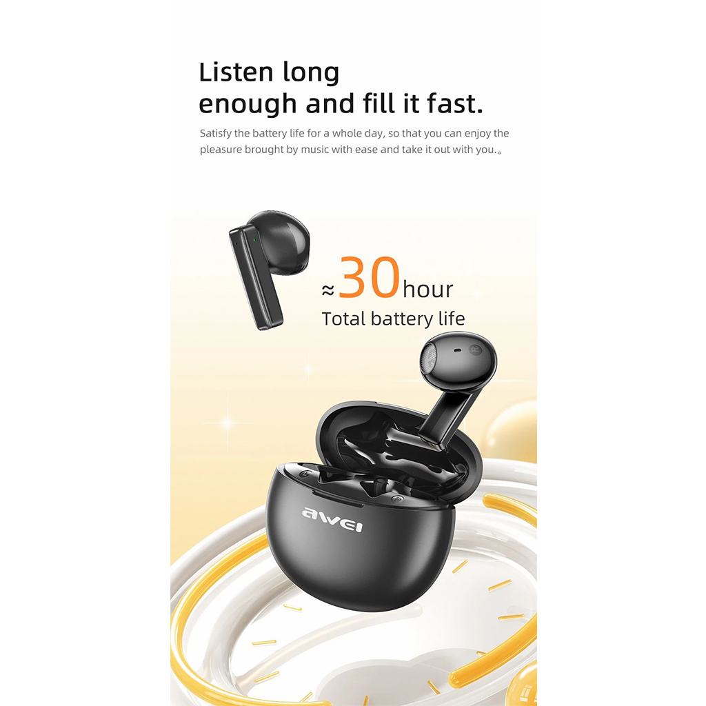 Awei T87 Wireless Earphone Bluetooth 5.3 Gaming Earbuds with Charging ...