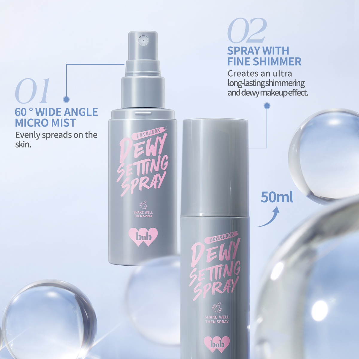 barenbliss BNB Locklook Dewy Setting Spray | 16H Prime Dewy Setting ...
