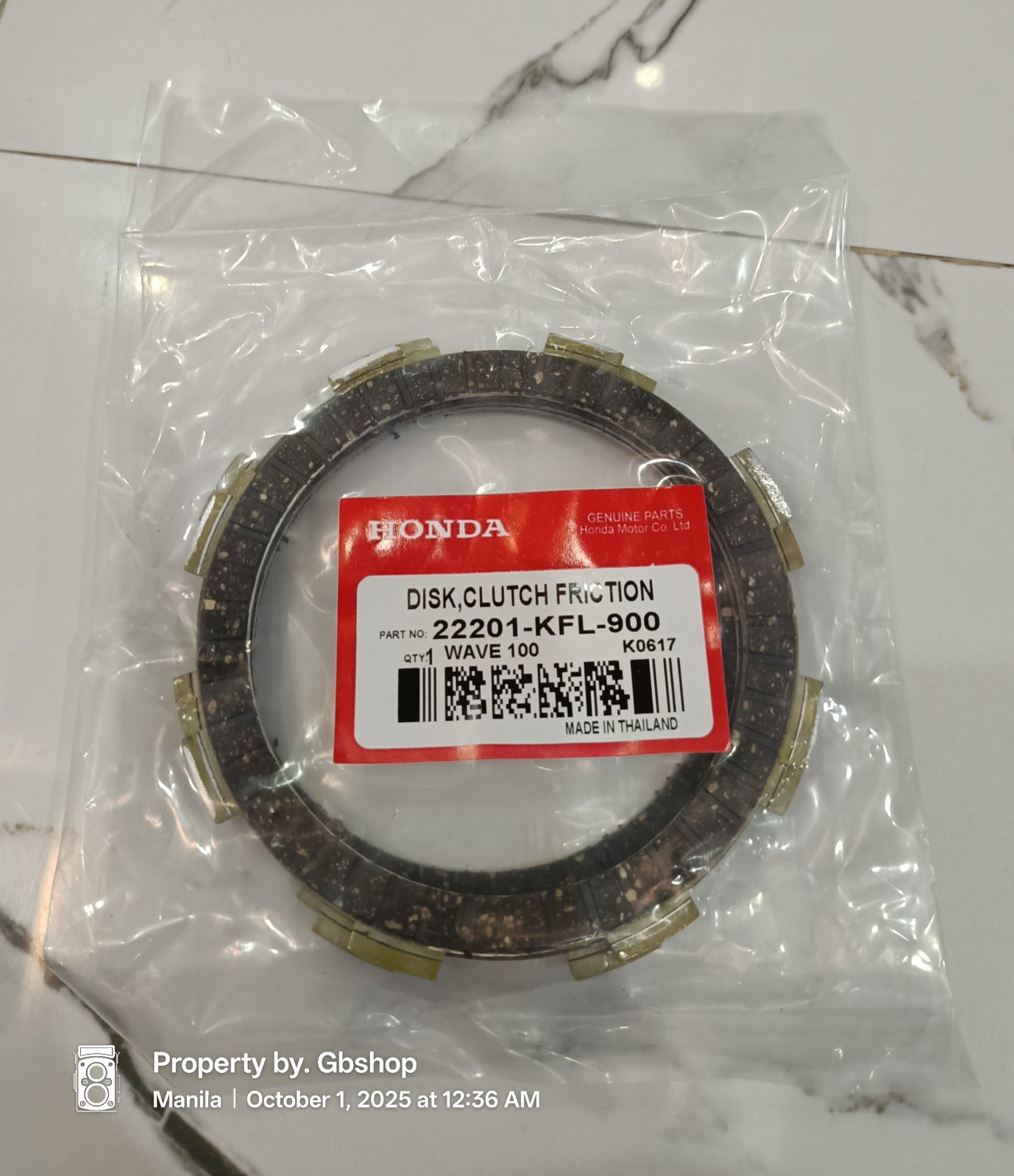 CLUTCH LINING HONDA XRM 110 XRM 100 WAVE 110 WAVE 100 22201-KFL-900 ...