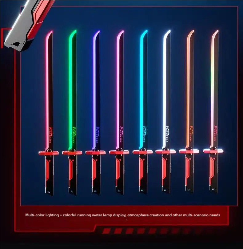Colorful Streamer Glowing Sword Toys with Spark & Smoke Effect Light ...