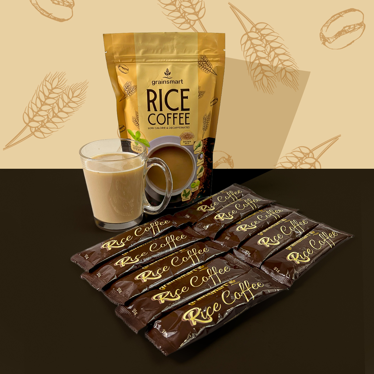Grainsmart Rice Coffee With Barley and Moringa Sweetened by Stevia 210g ...