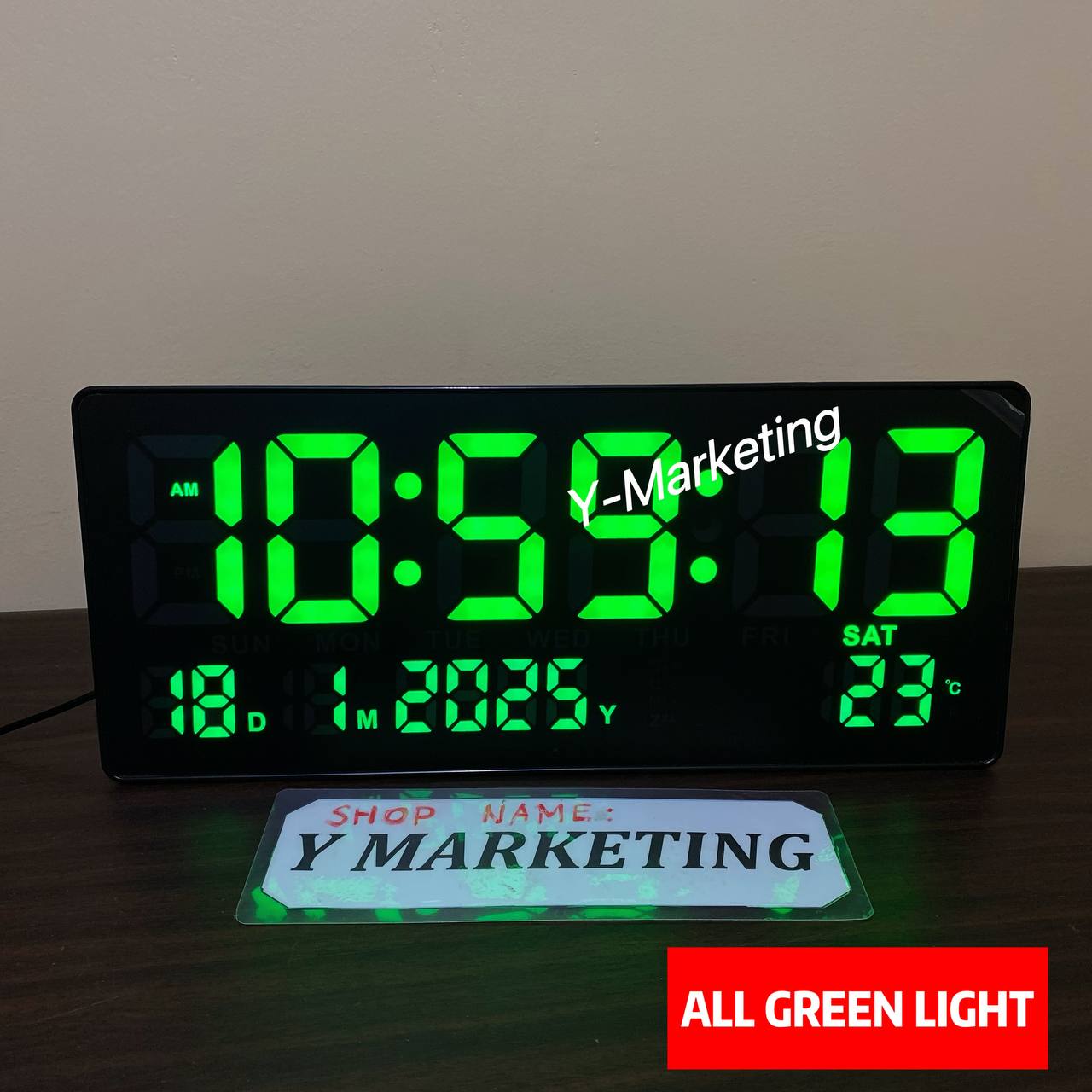 (3609) Large Time Digit Led Digital Alarm Clock Wall hang & Stand ...