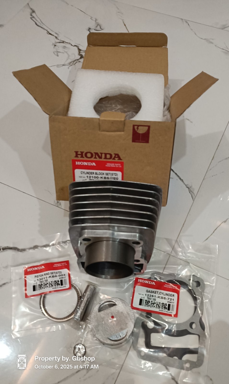 CYLINDER BLOCK TMX 155 HONDA GENUINE PARTS THAILAND 12100-KB5-720 ...