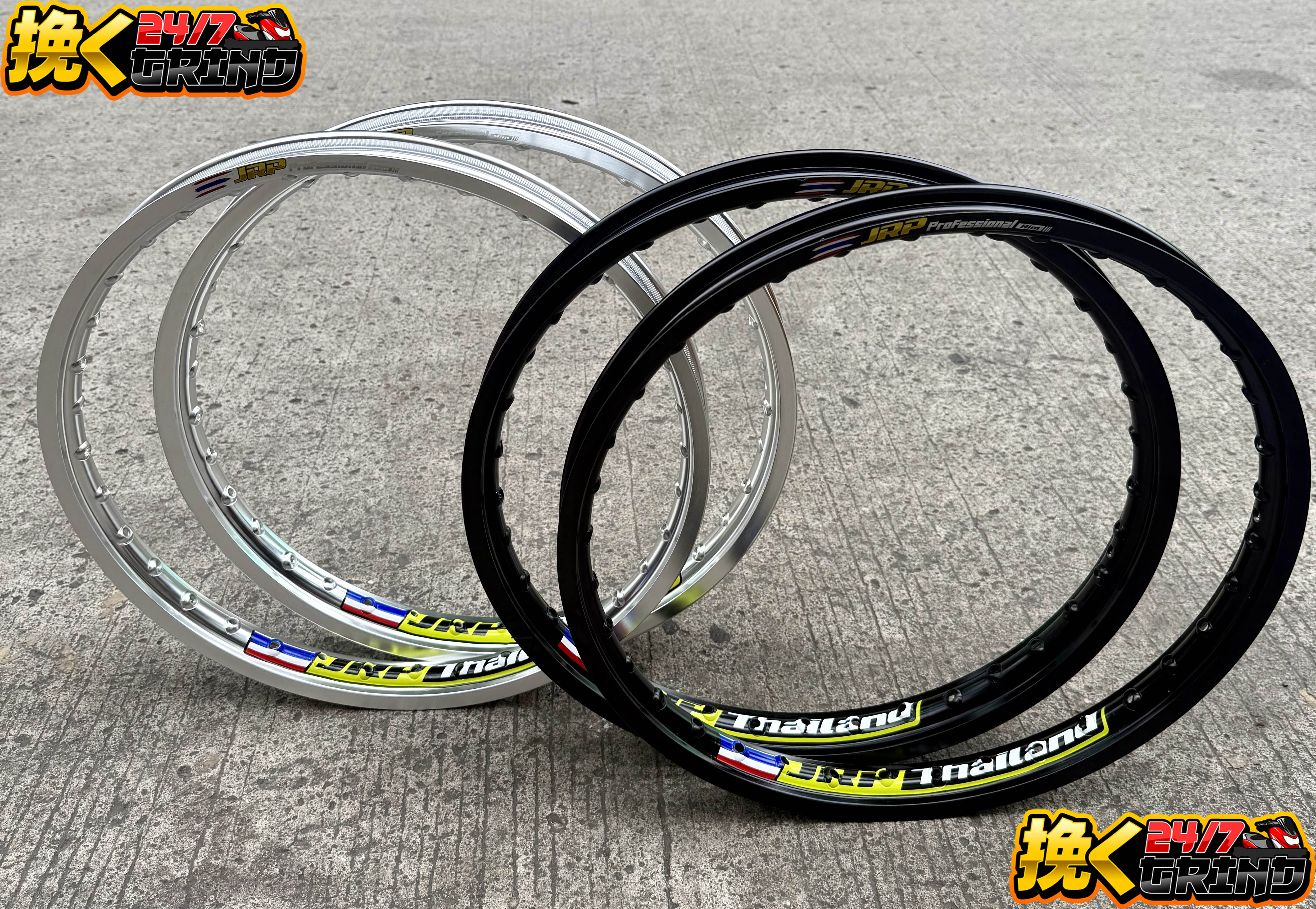 JRP RIM SET BROKEN SIZE SILVER/BLACK 1.2 FRONT 1.4 REAR | Shopee ...