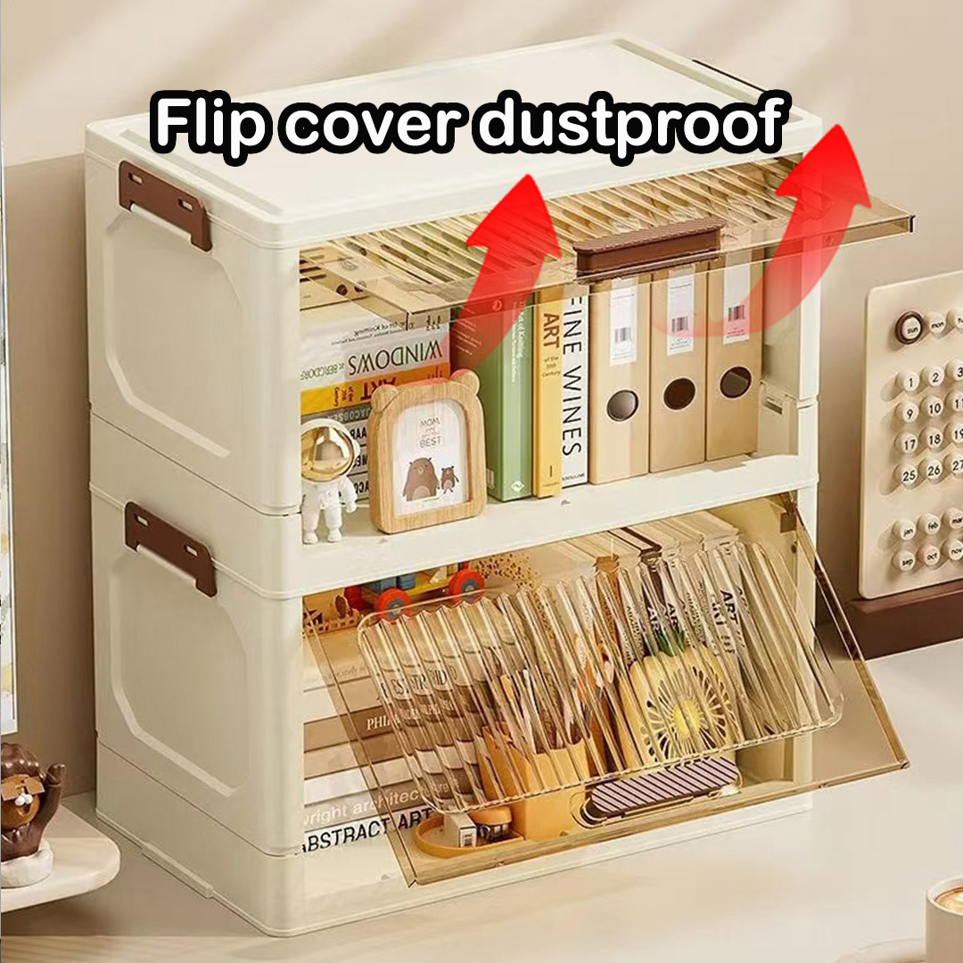UPUP 2-6 Tier Foldable Storage Cabinet With Flip Door Plastic Organizer ...