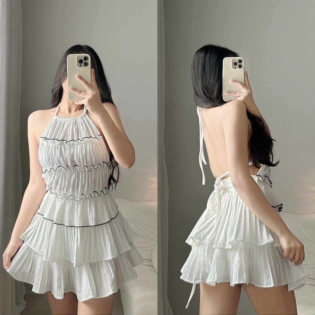 DANICA BACKLESS TOP bark crepe fabric | Shopee Philippines