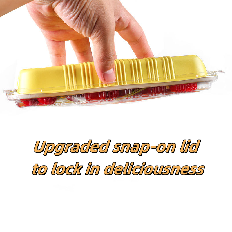 (100pcs) Thick food material red bento box 1/2/3/4/5 grid partition ...