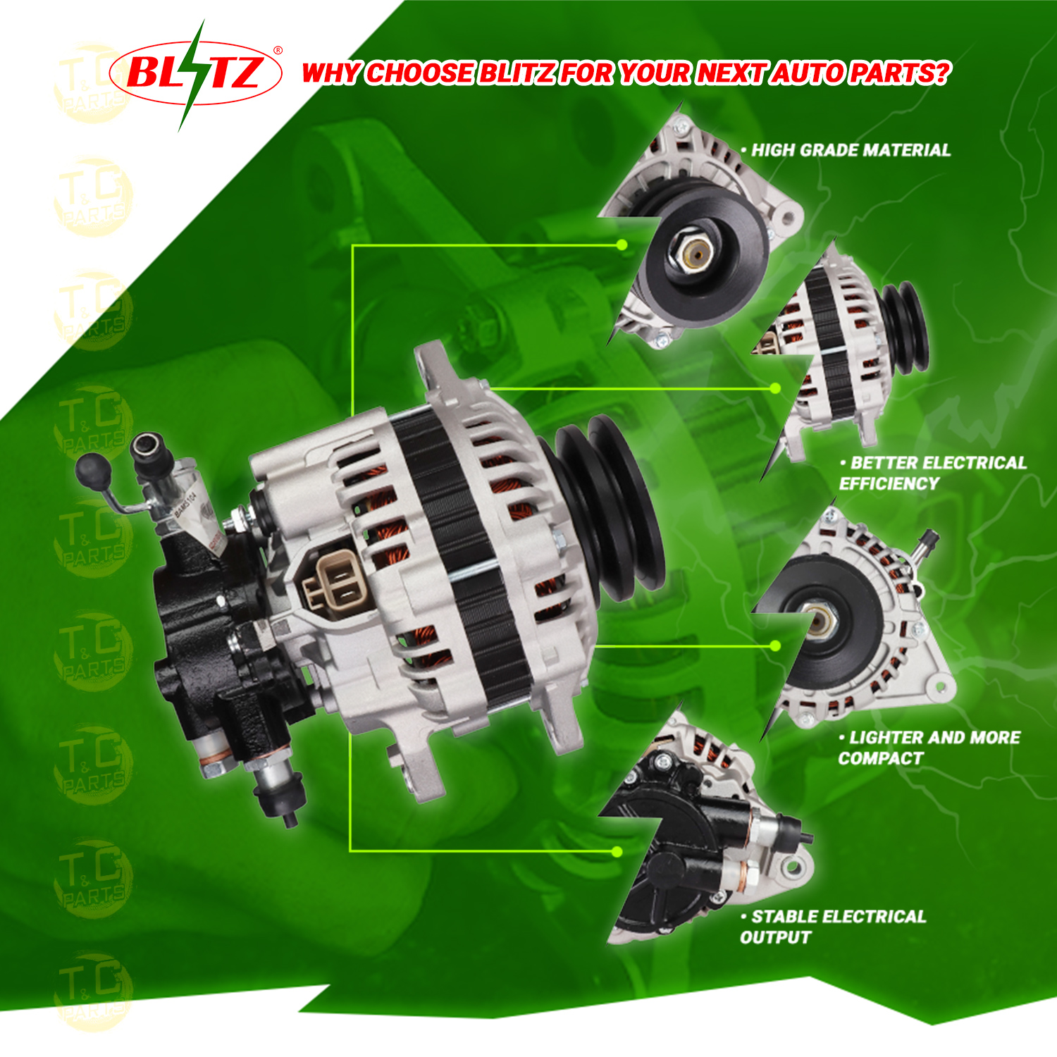 MITSUBISHI 4D56 L300 ALTERNATOR ASSEMBLY WITH PUMP 12V / 90A DOUBLE ...