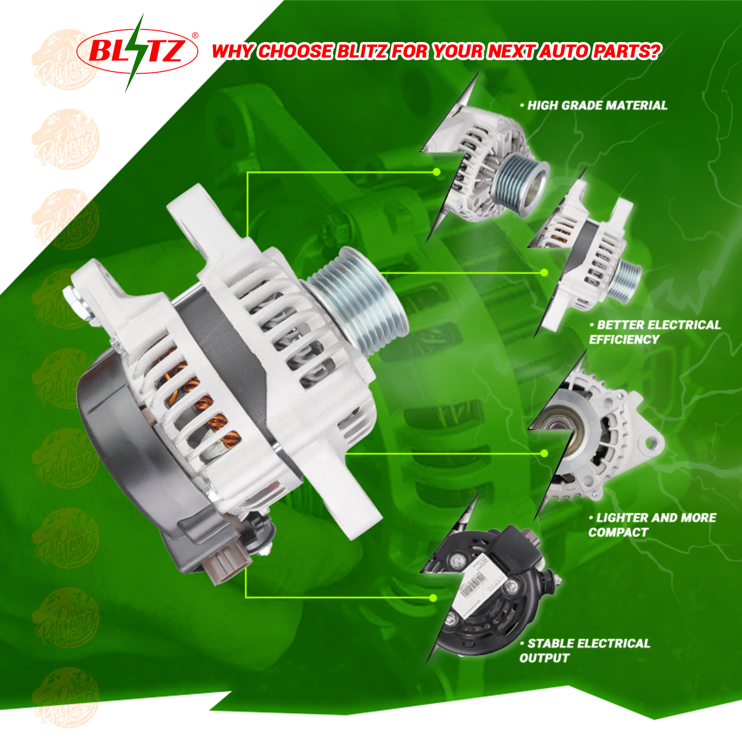 TOYOTA INNOVA/ FORTUNER 2.7/ 1KD / 2KD/ D4D 12V/90A SEVEN PULLEY BLITZ ...