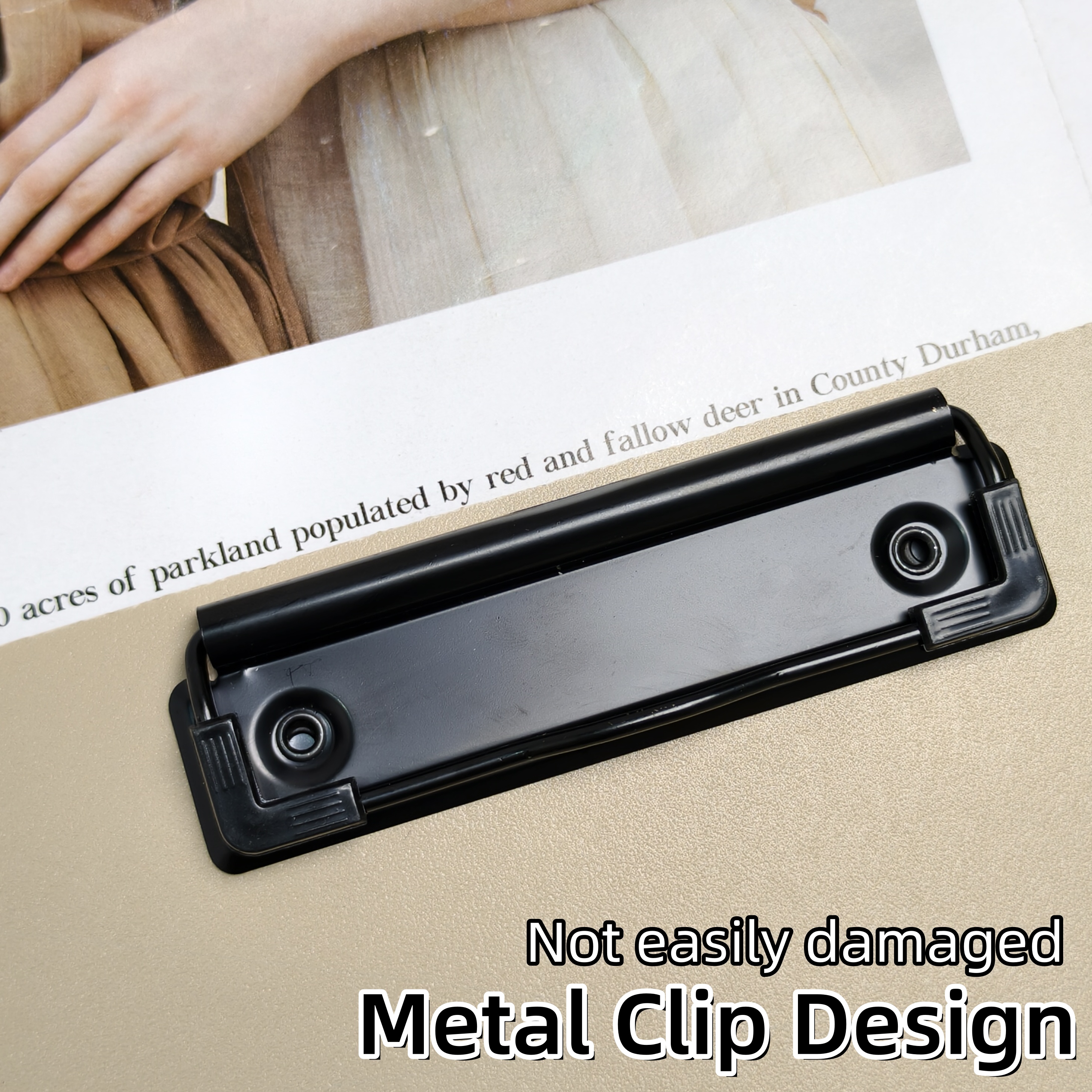 Long Clipboard with Cover Double Clip File Folder with Straps File ...