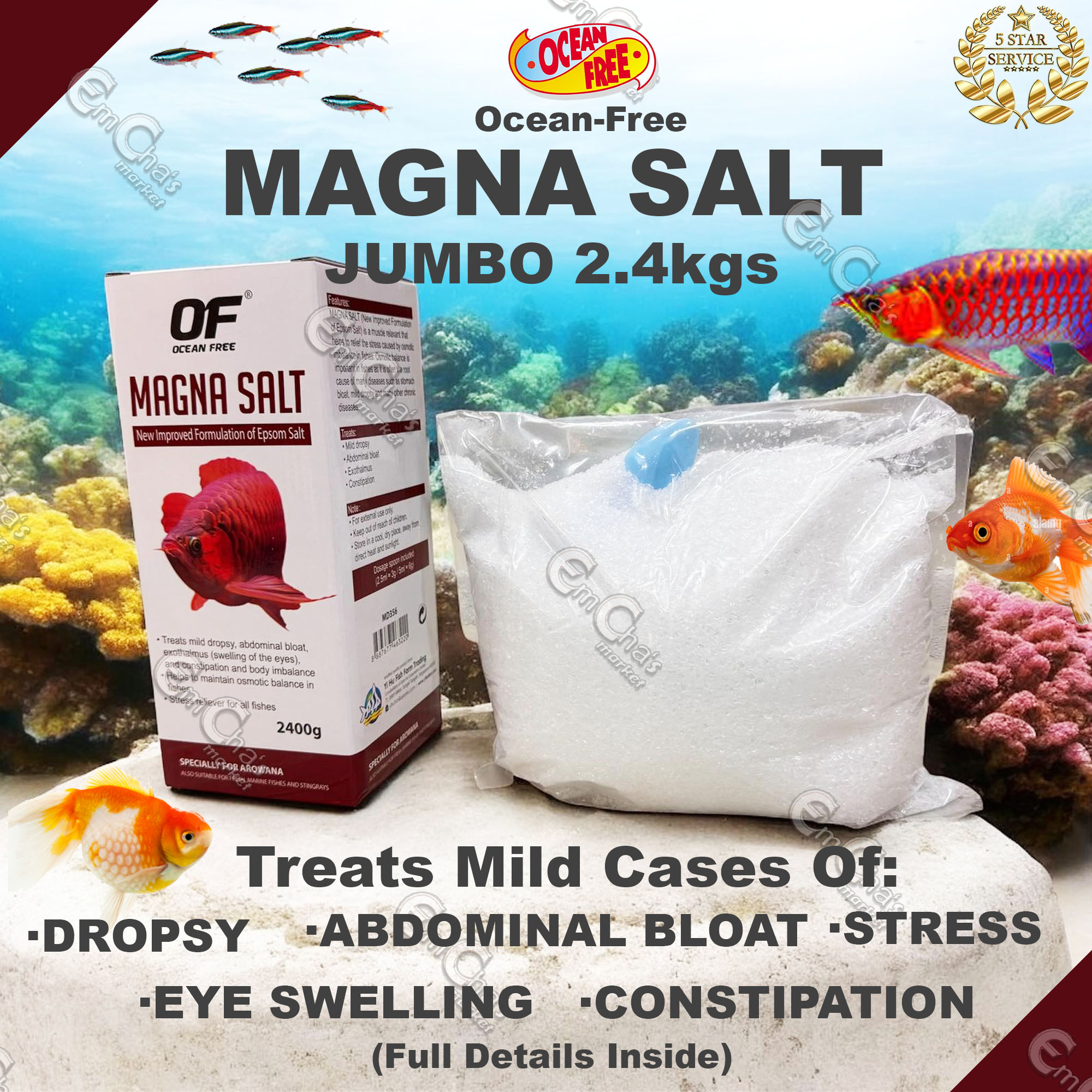 Ocean-Free JUMBO (RED BOX) 2.4kgs Magna Salt JTC For Arowana and ALL ...