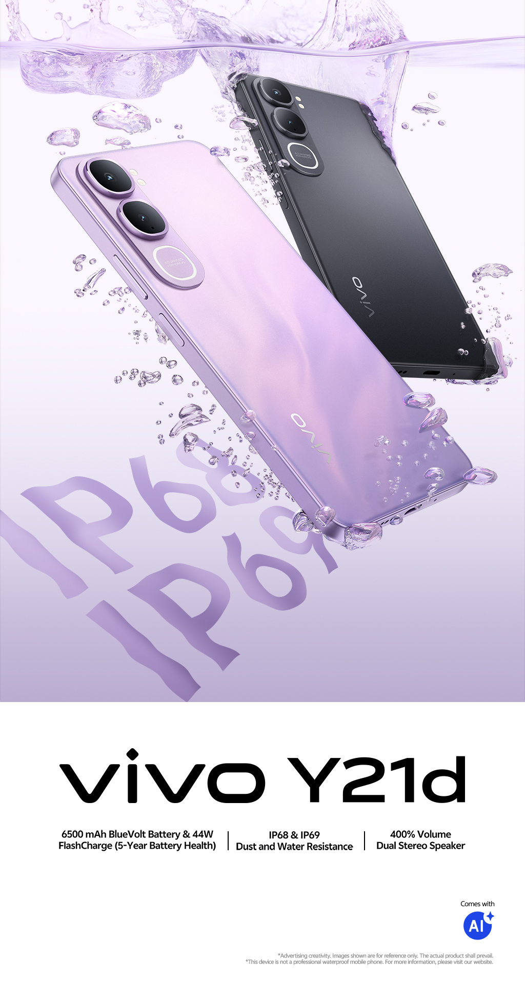 【0% Interest for 3 Months】vivo Y21d cellphone丨6500mAh battery丨44W ...