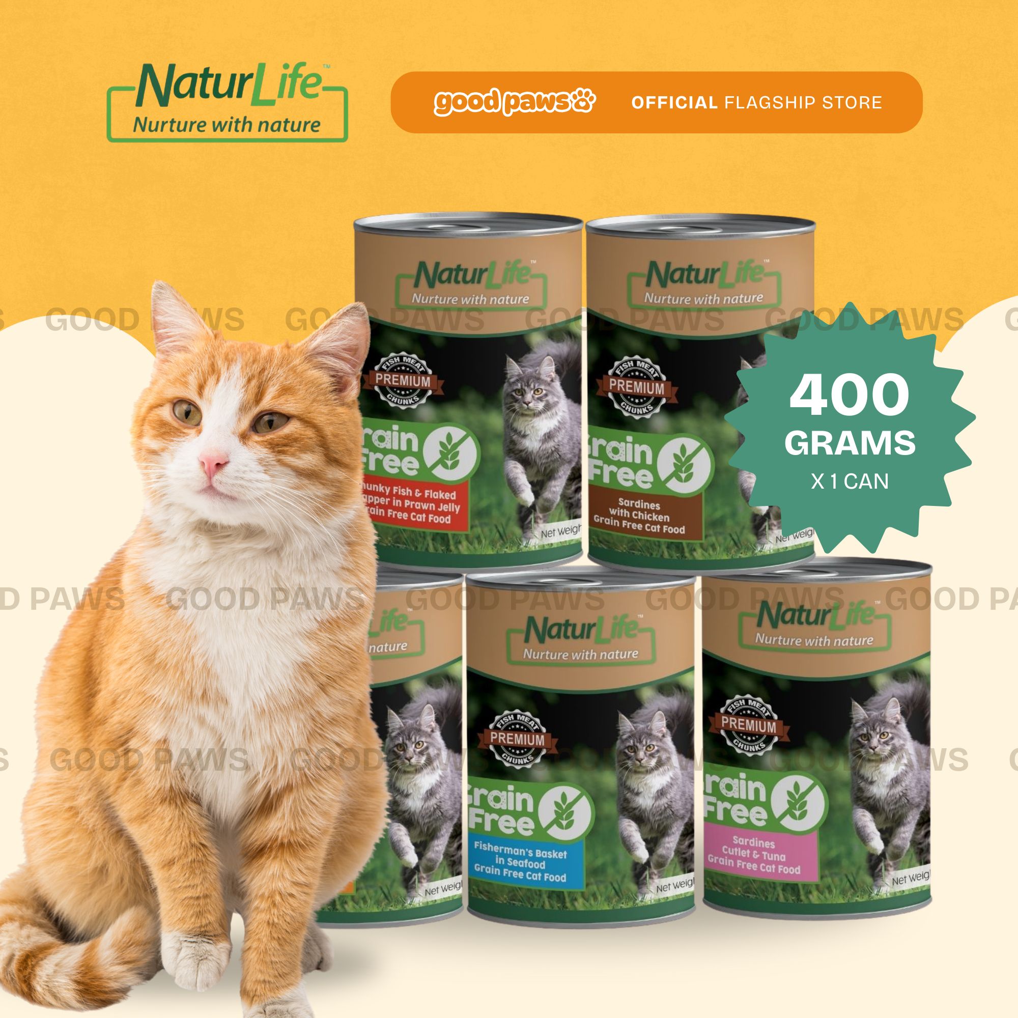 Naturlife Cat Food Grain Free in Jelly Canned Wet Cat Food in Can 400g ...