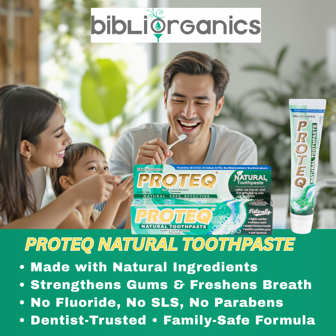 Bibliorganics Proteq Natural Toothpaste | No Fluoride (Fluoride-Free ...