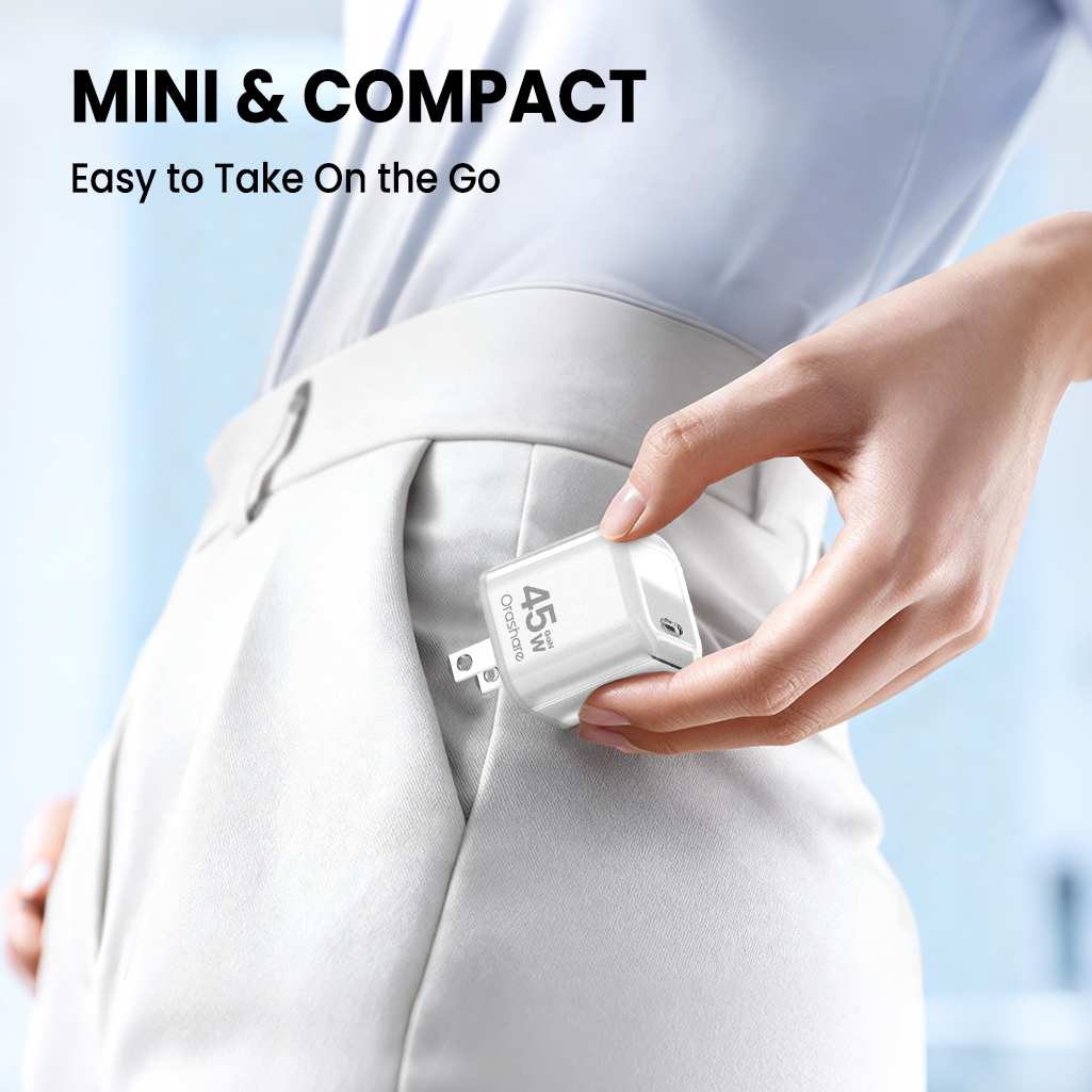 Orashare C45C GaN 45W Mini USB C Fast Charger Compact Quick Wall ...