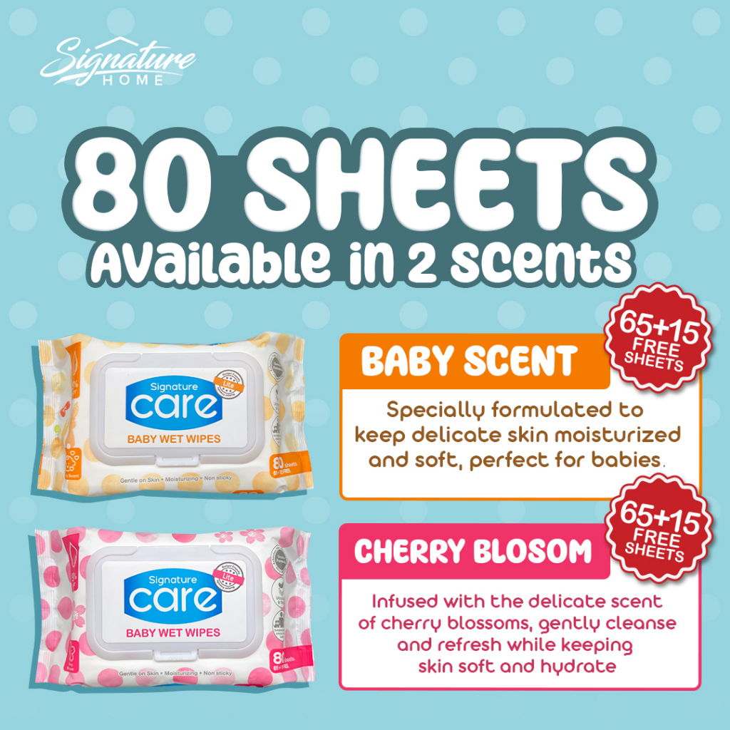 Signature Care Lite Baby Wet Wipes (80 Sheets) | Shopee Philippines