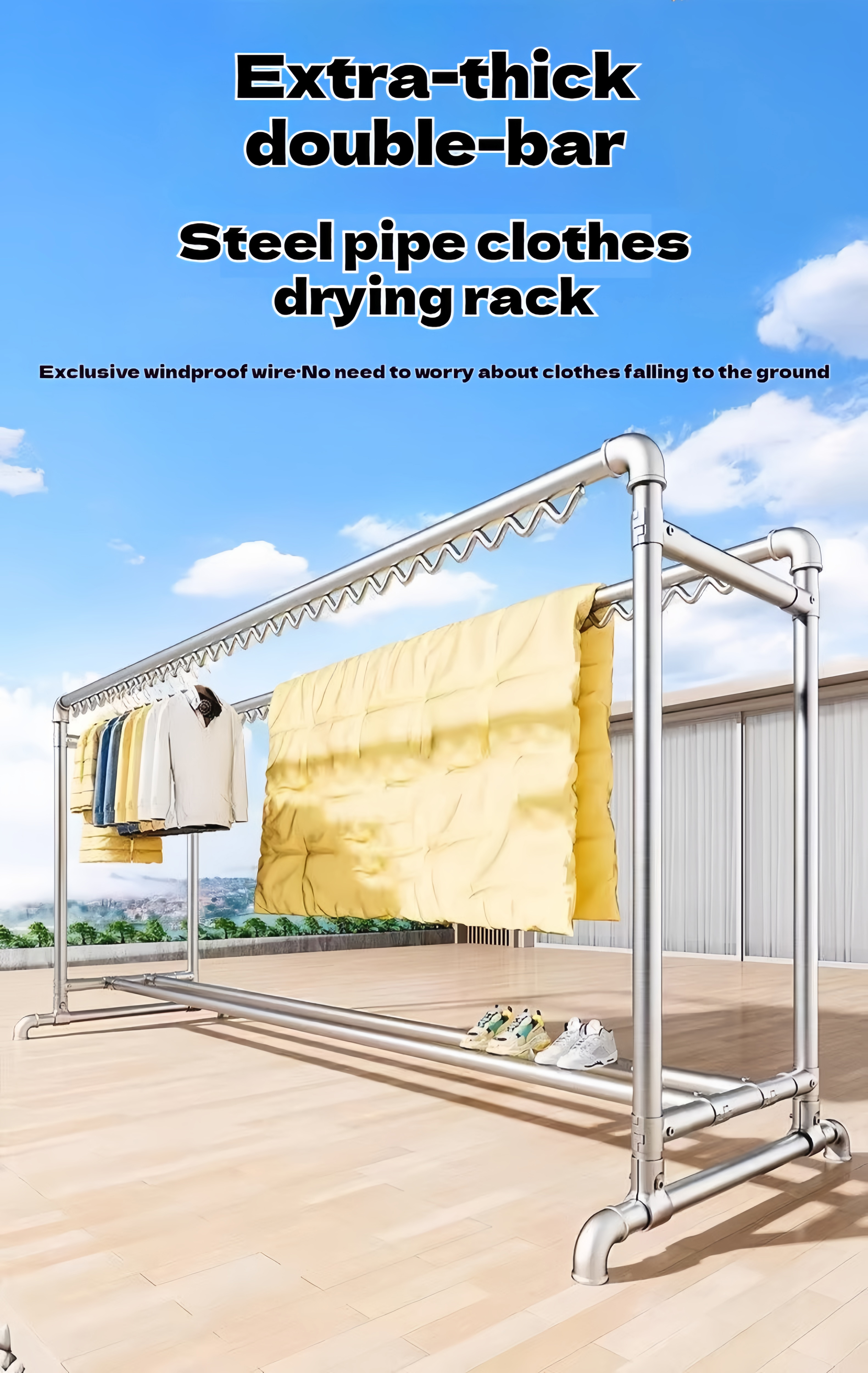 Adjustable 600KG Sampayan Heavy Duty Clothes Rack Stand Sampayan ...