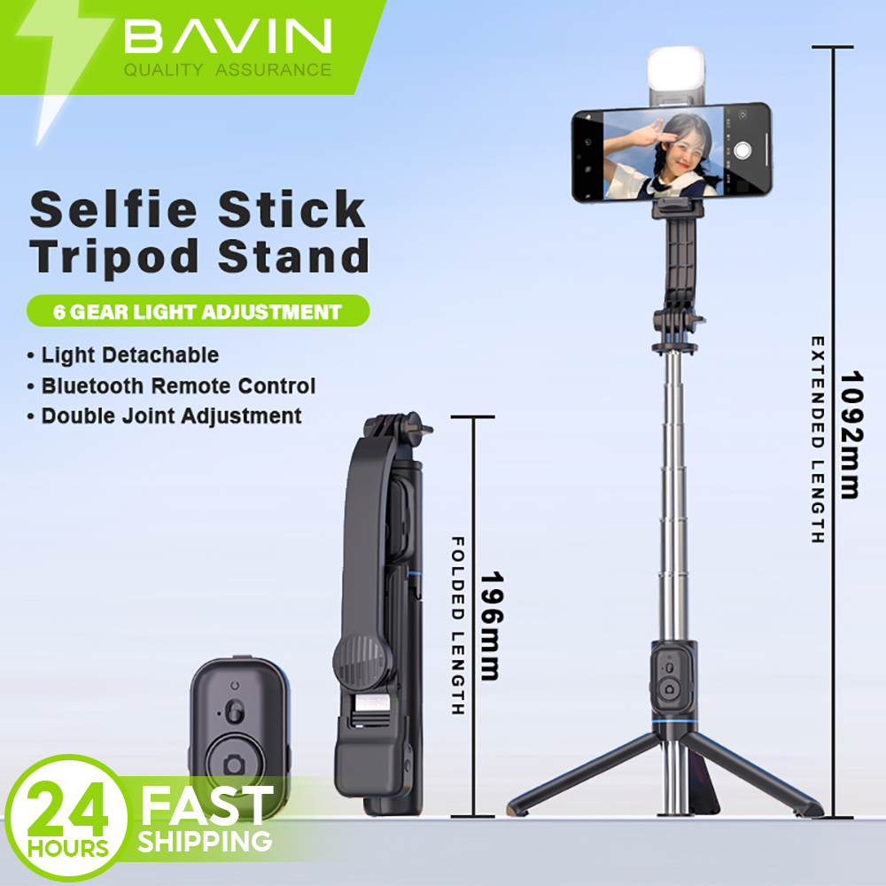 【New Year Deals】BAVIN P11/13 Portable Wireless Bluetooth Selfie Stick ...