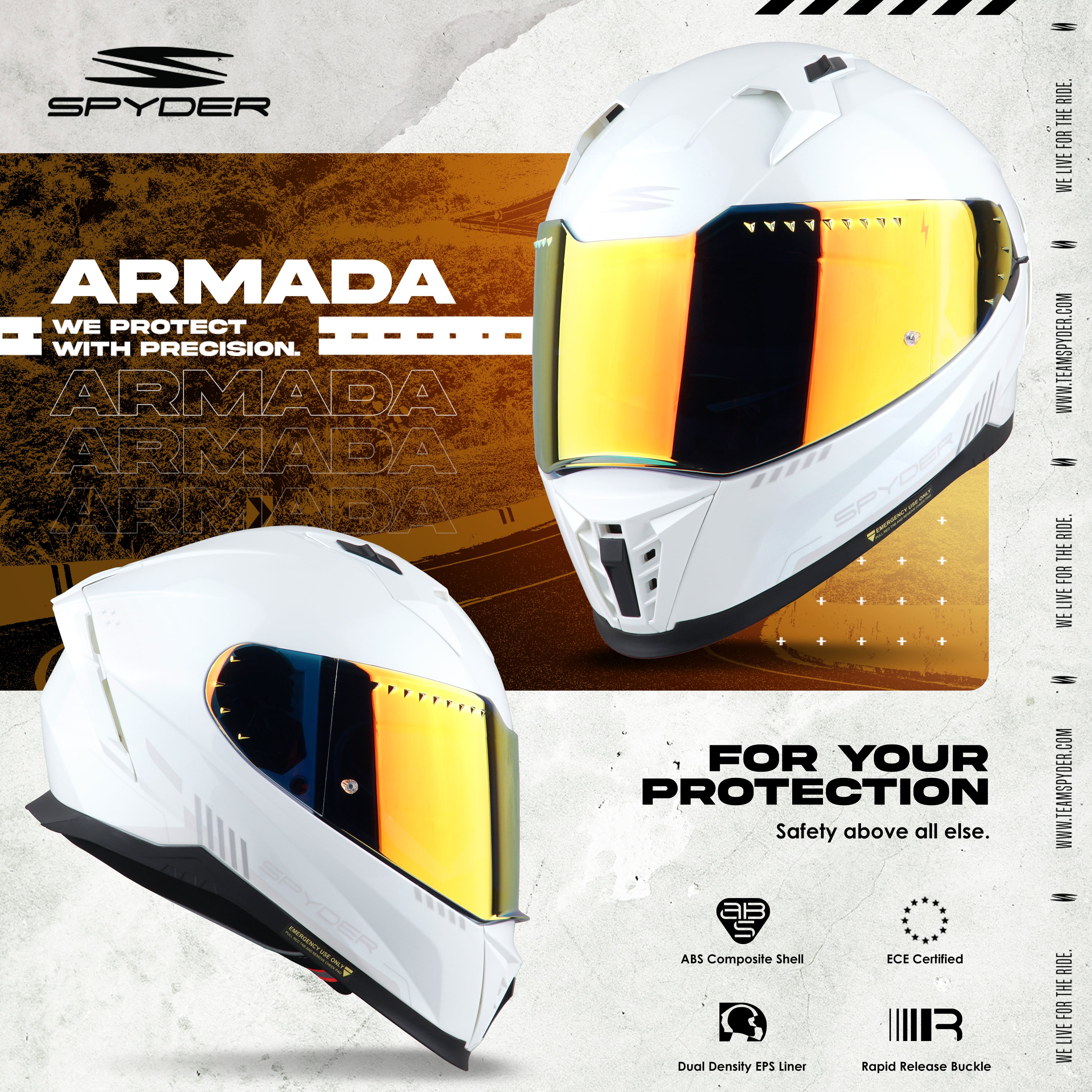 Spyder ARMADA PD S0 V2+ Full Face Dual Visor Motorcycle Helmet | ECE ...
