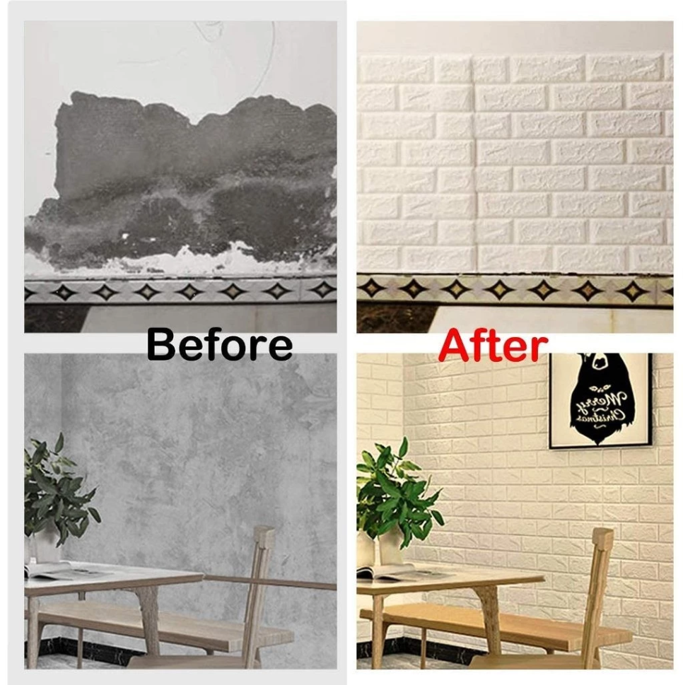 50pcs 3D wall paper sticker water proof room decoration wallpaper ...