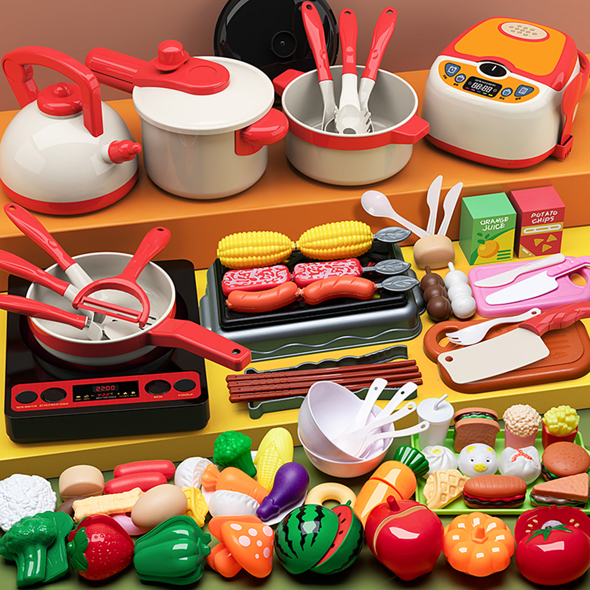 Cooking Set Toy BBQ Kitchen Set Toys For Kids Educational Toys Pretend ...