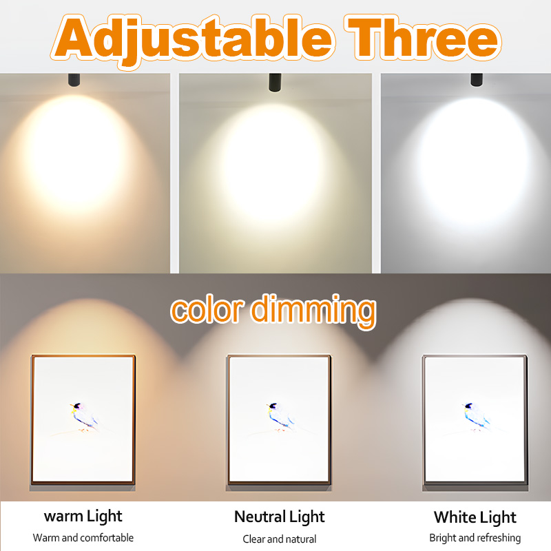 Led Tack Light Tricolor Rail Warm Light Ceiling Track light For Kitchen ...
