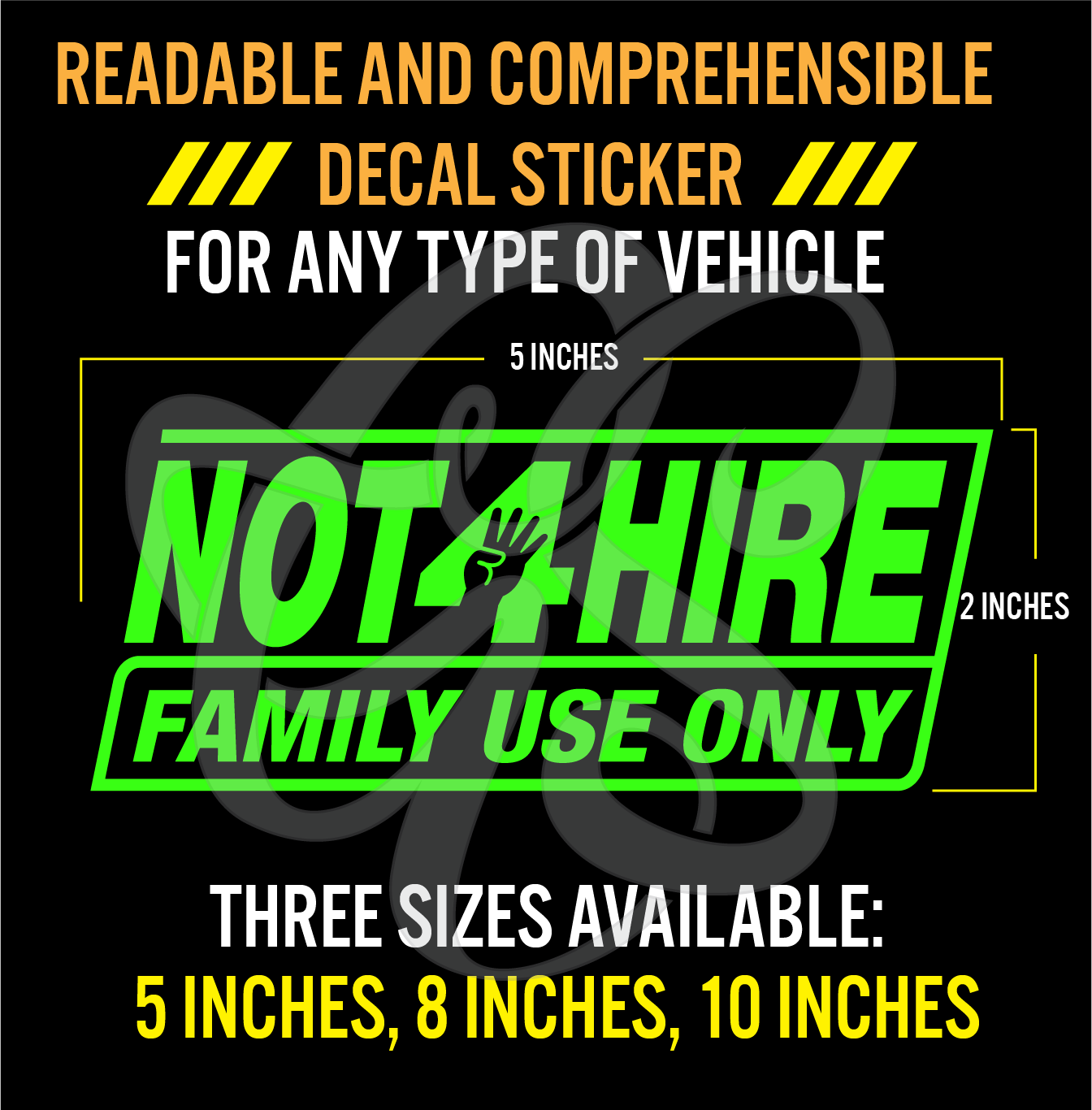 Not 4 Hire Family Use Only_Readable and Comprehensible Decal Sticker ...