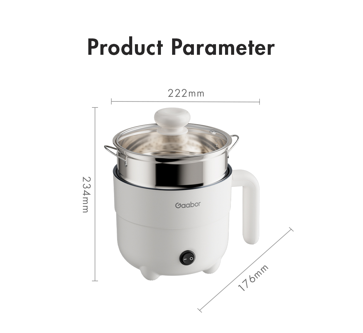 Gaabor Rice Cooker Non-stick Electric Pot Strong Power Multi-Purpose ...