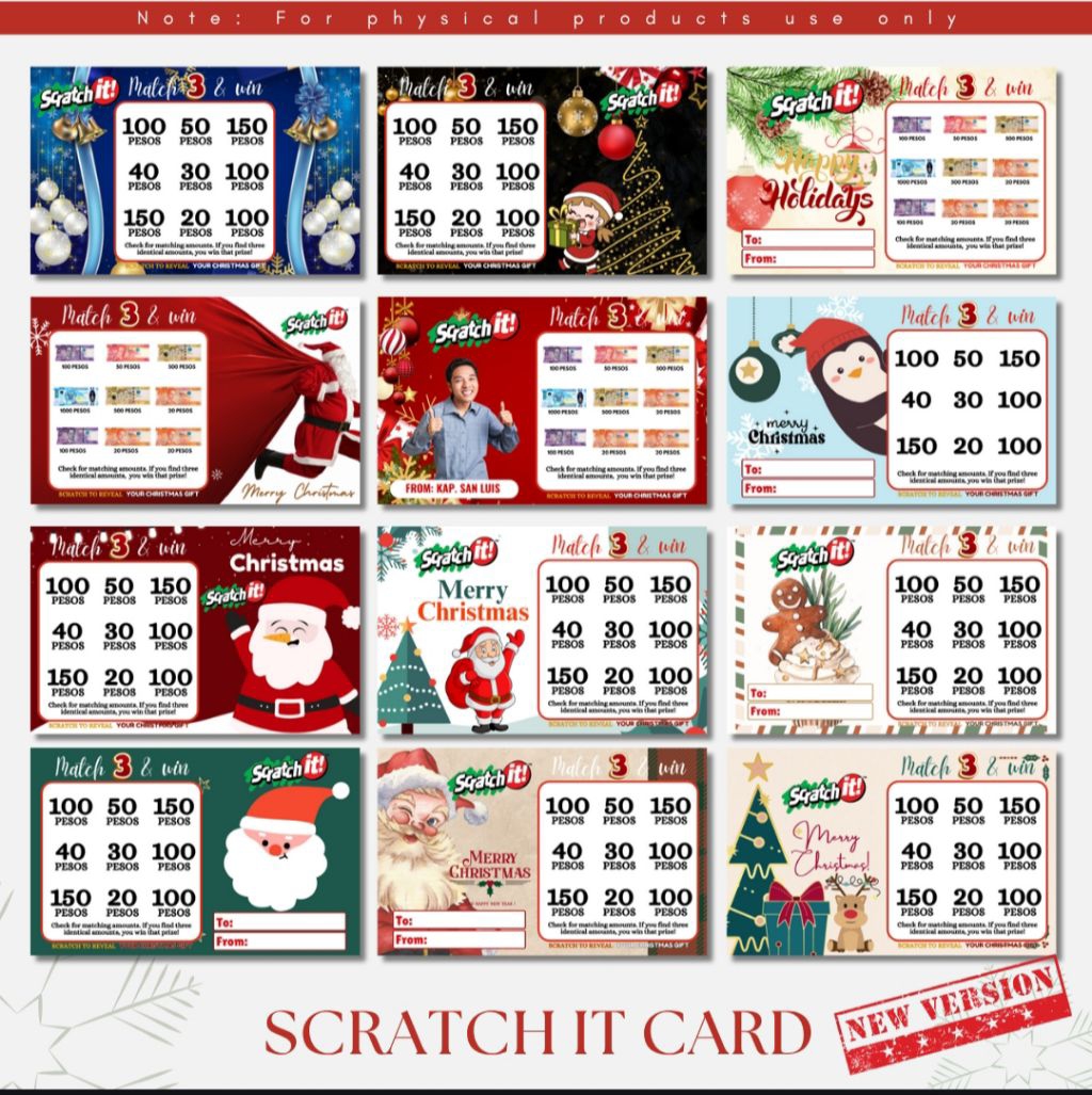 Scratch It Card / 10 pcs per pack / customized amount | Shopee Philippines