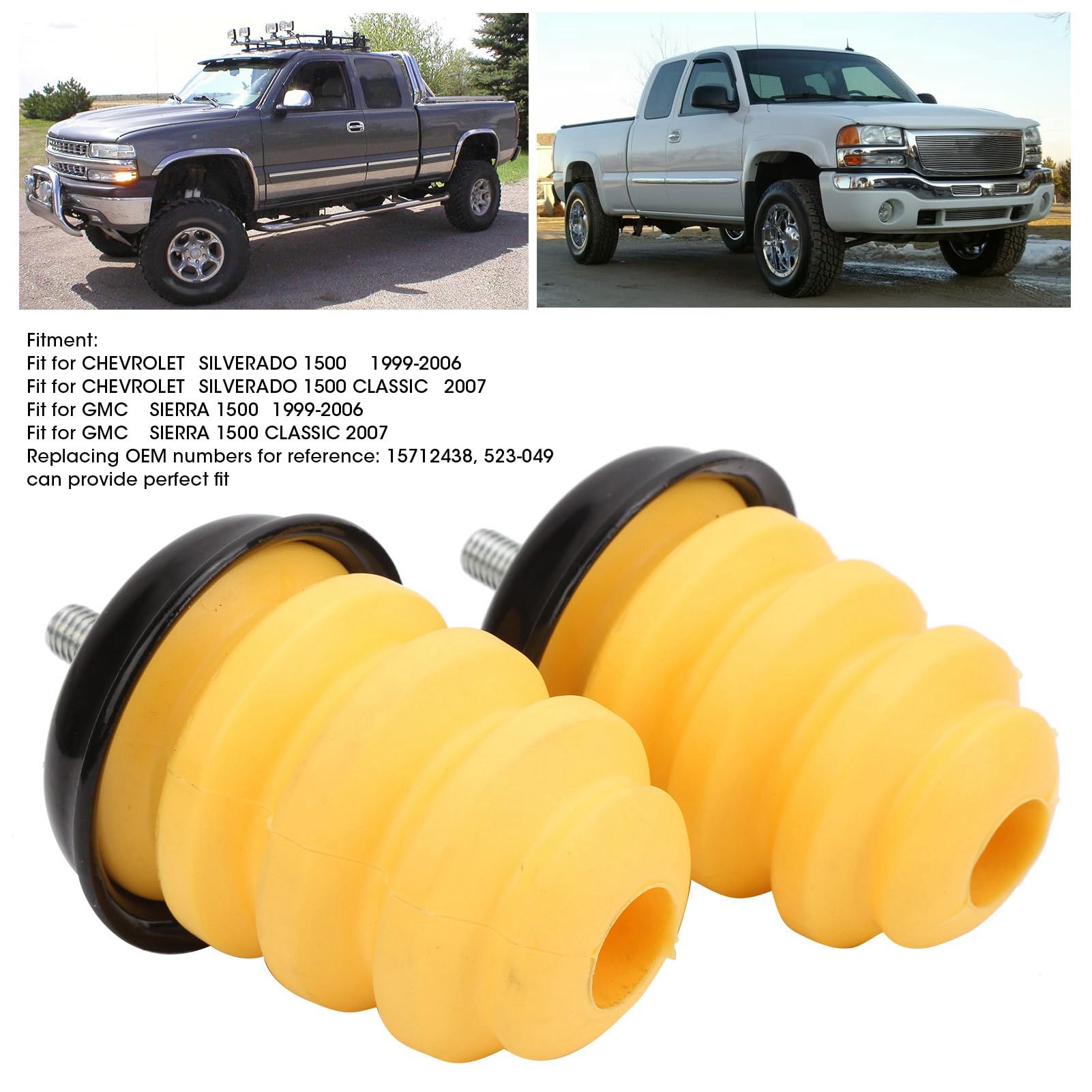 Leaf Spring Suspension Bumper Rear Axle Rubber Bump Stop 15712438 ...