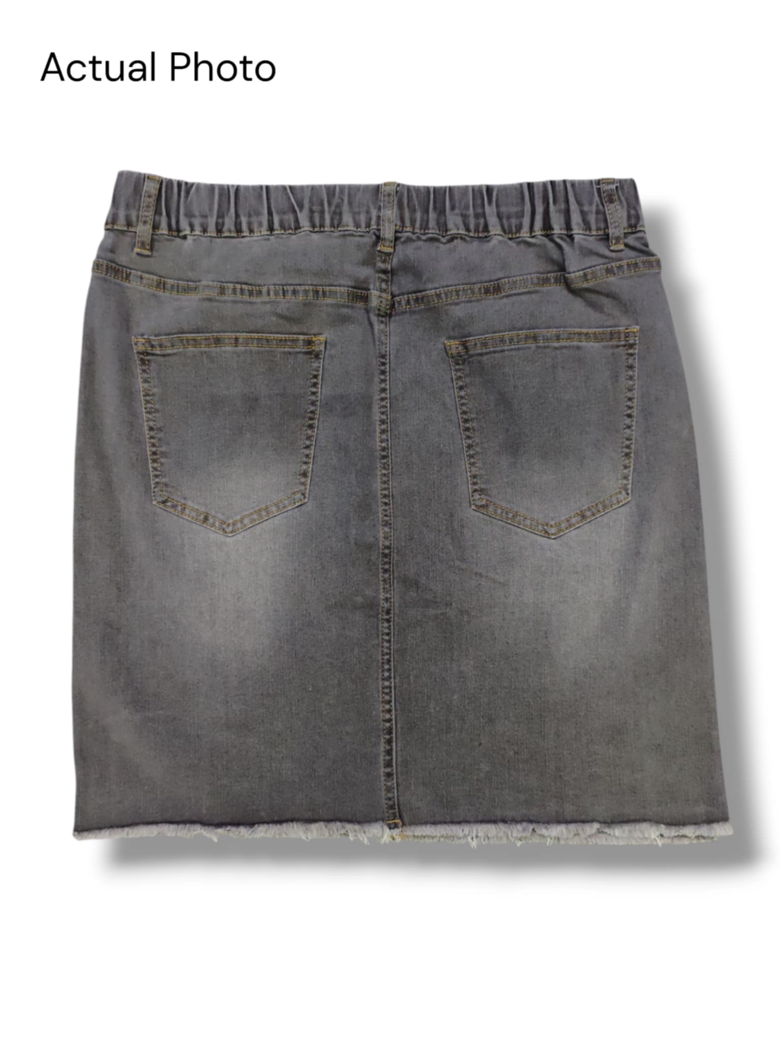 Plus Size High Waist Stretchable With Minimal Tattered Frayed Hem Skirt ...
