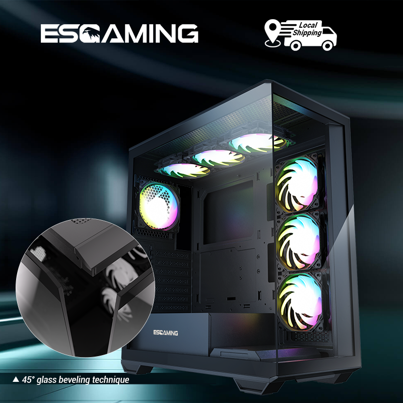 Esgaming K06 Pc Case Gaming Computer Case With Tempered Glass Micro ATX ...