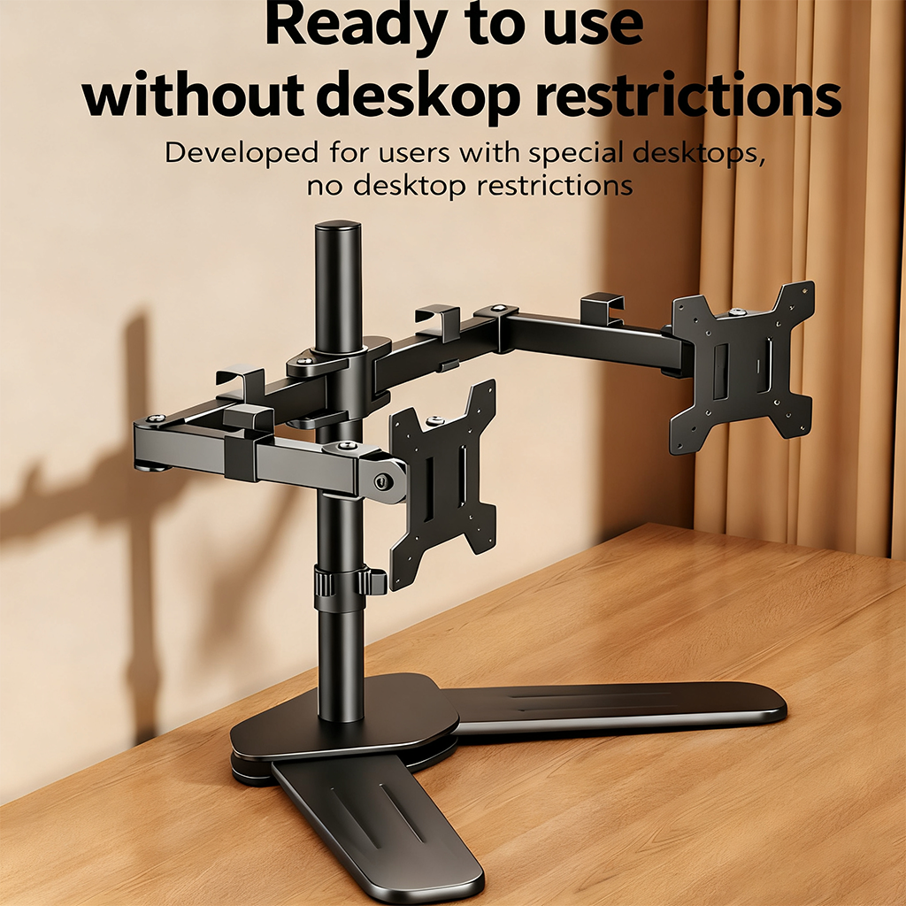 Expose Dual Arm Monitor Stand Monitor Mount Adjustable For 10-34 ...