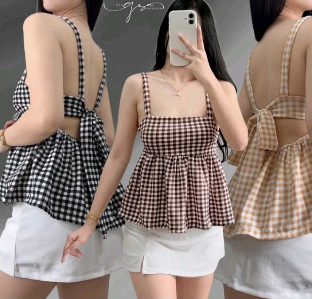RAIAH TOPS (Gingham pattern) | Shopee Philippines