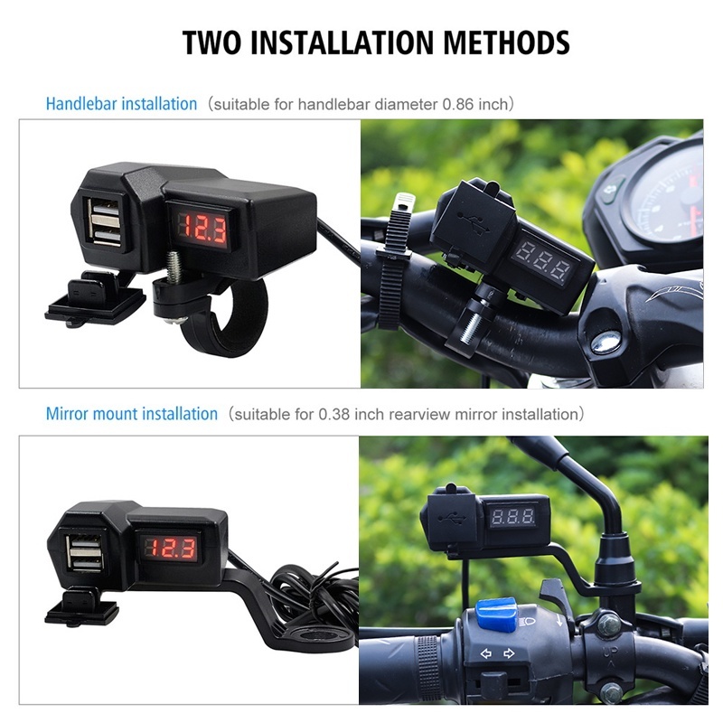ApexRide Motorcycle Dual Usb Waterproof Phone Charger 12V With ...