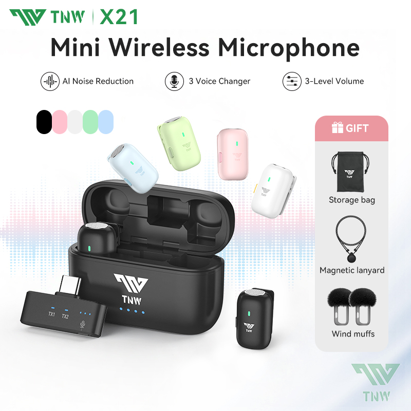 TNW X21 Dual Wireless Lavalier Microphone with Noise Cancelling ...