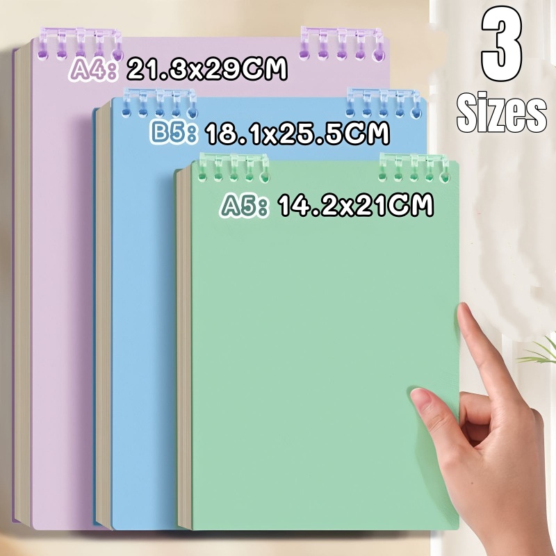 A4/B5/A5 Binder Notebook Flip Up Spiral Notebooks Waterproof PP Cover ...