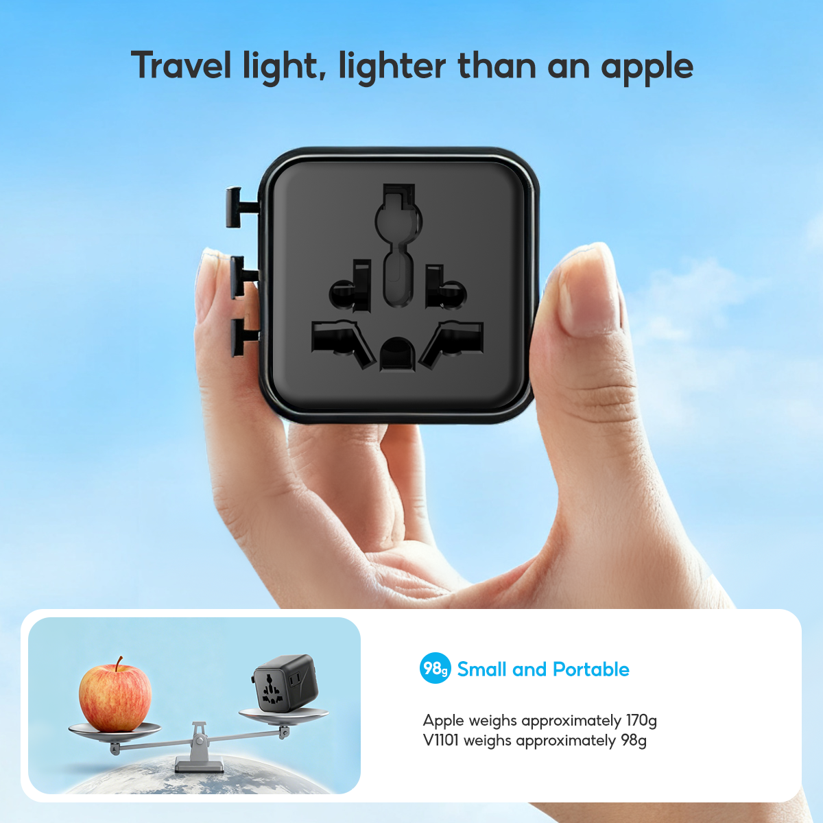 VINKO Mini Travel Adapter Universal Plug V1101 International Charger ...