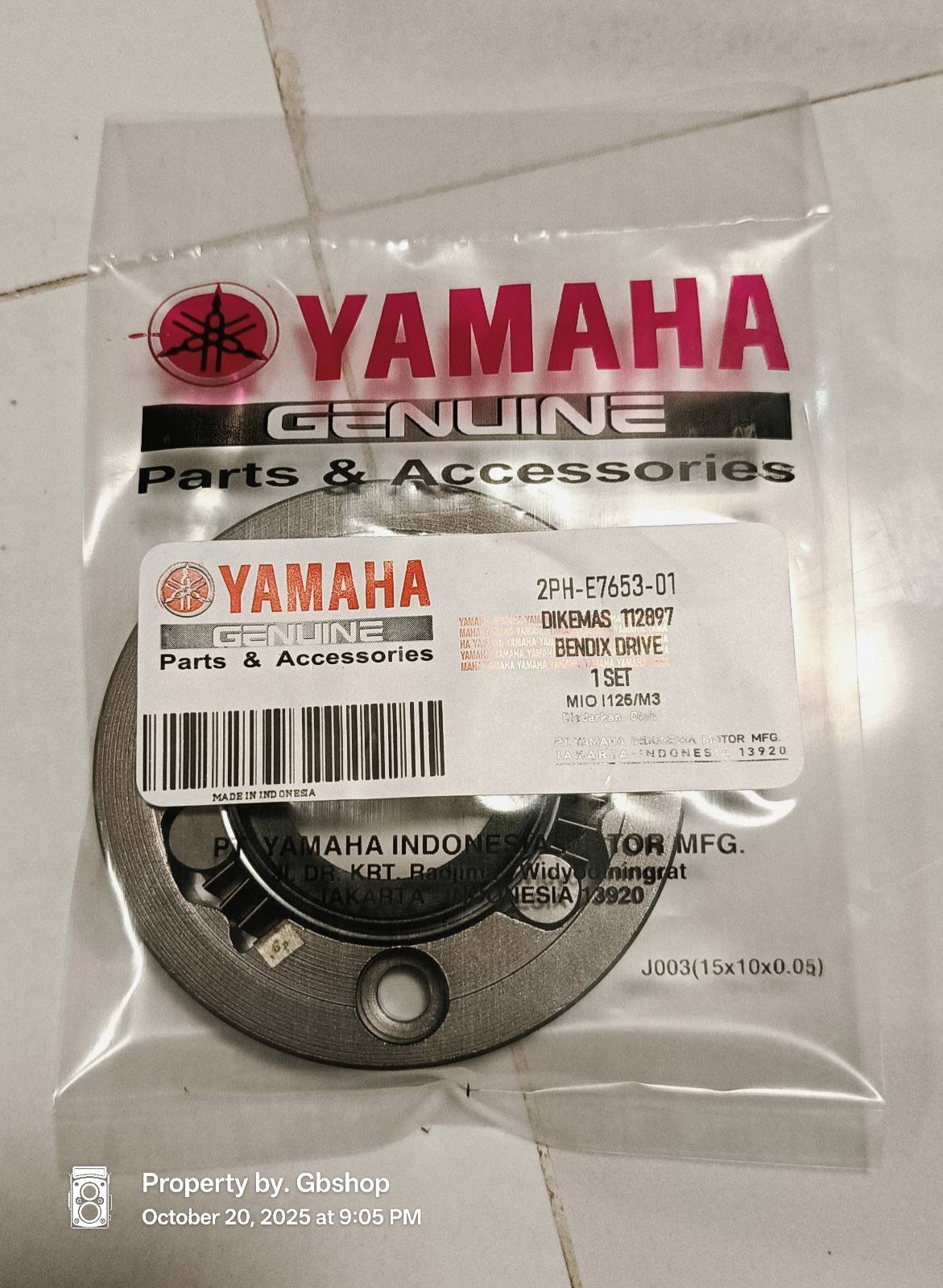 MIO I 125 YAMAHA BENDIX DRIVE M3 MIO SOUL 125 GENUINE PARTS 2PH-E7653 ...