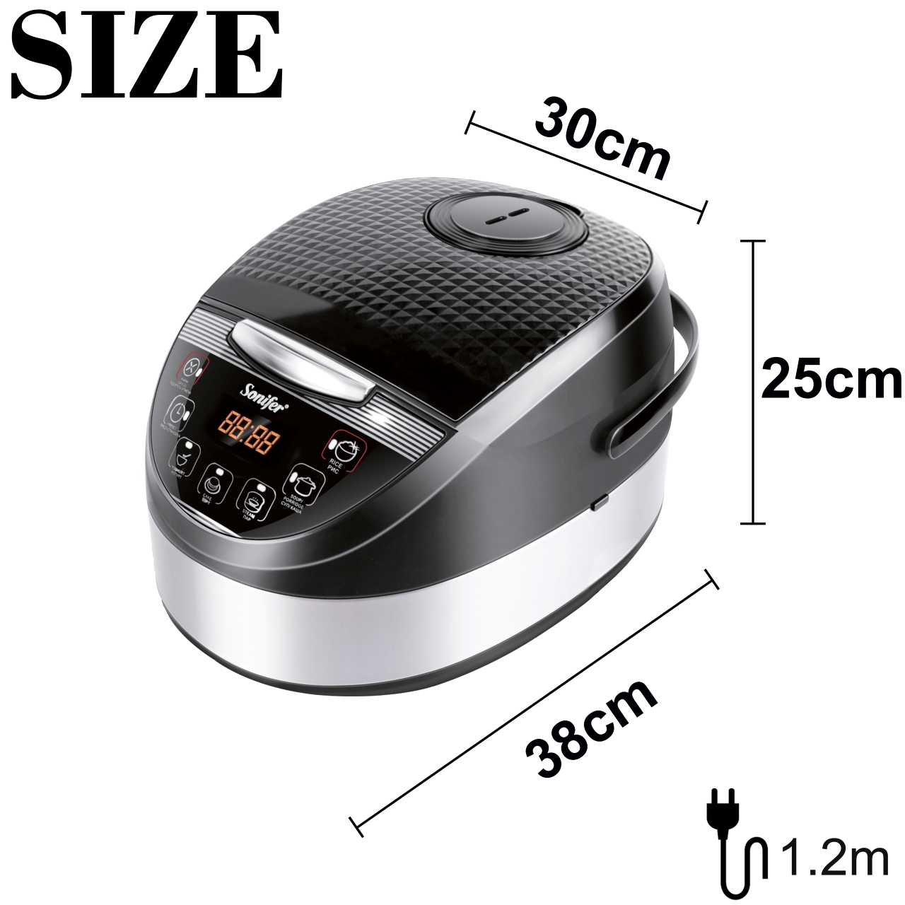 Sonifer 5L 900W Smart Digital Rice Cooker - Non Sticky Pot Automatic ...