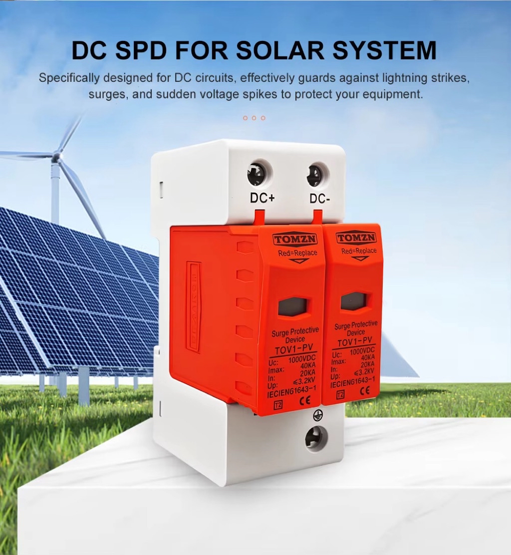 TOMZN DC SPD 2P 20-40kA 600V | Surge Protection Device for Solar & DC ...