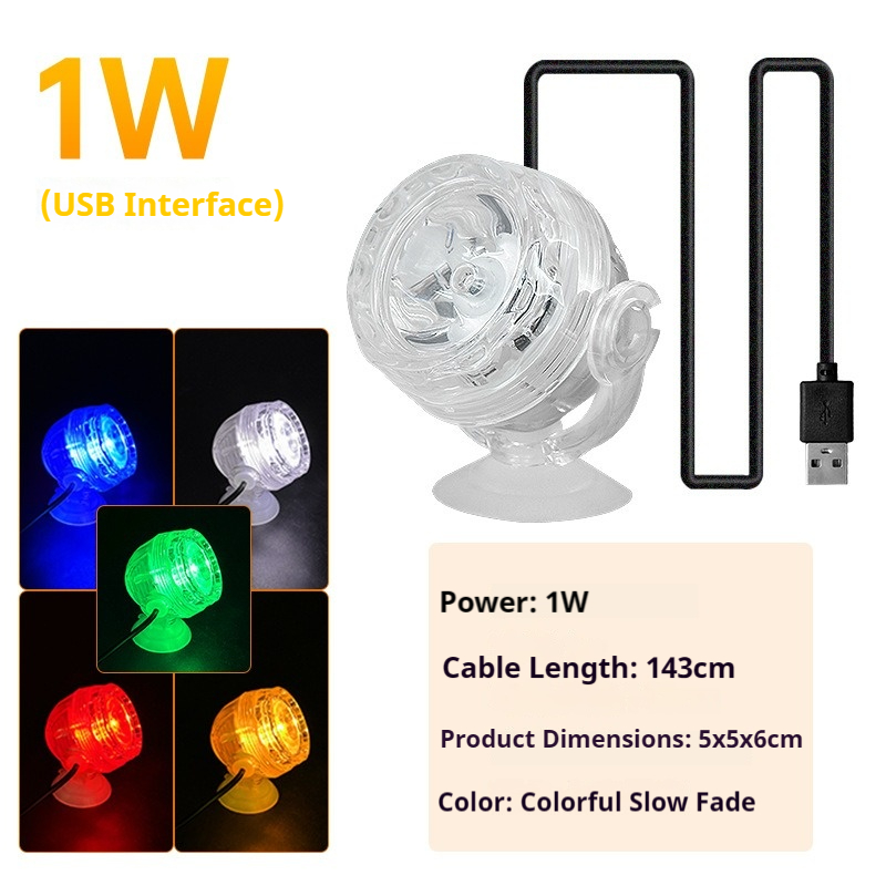 24h-Ship Mini Aquarium 7-Color Aquarium Light Dancing Beam Projector ...