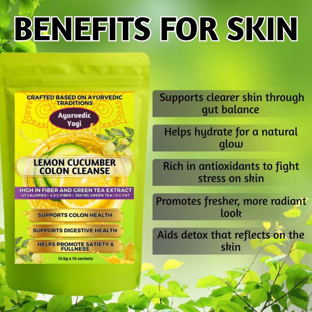 AYURVEDIC YOGI LEMON COCUMBER COLON CLEANSE SUPPORTS COLON HEALTH 10 ...