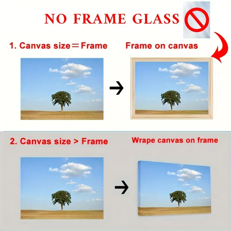 Hoba Wood Frame Oil Art Painting Wall DIY Canvas Frame Picture Home ...