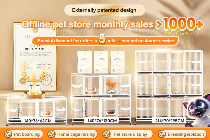 Cat Cage Three-Layer Breeding Cat Cages Pet Store Boarding Cages Multi ...